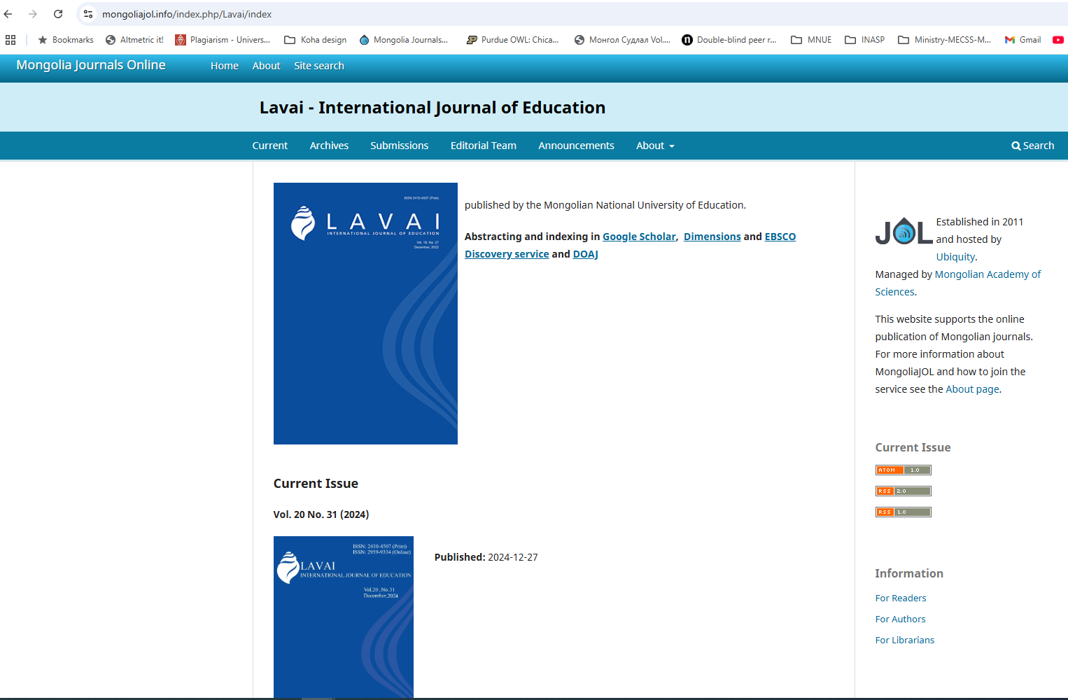 МУБИС-ийн Lavai - International Journal of Education эрдэм шинжилгээний ...